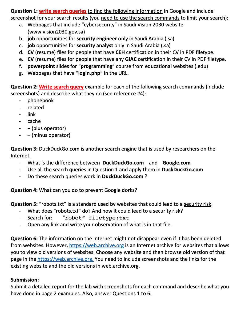 Solved Question 1: write search queries to find the | Chegg.com