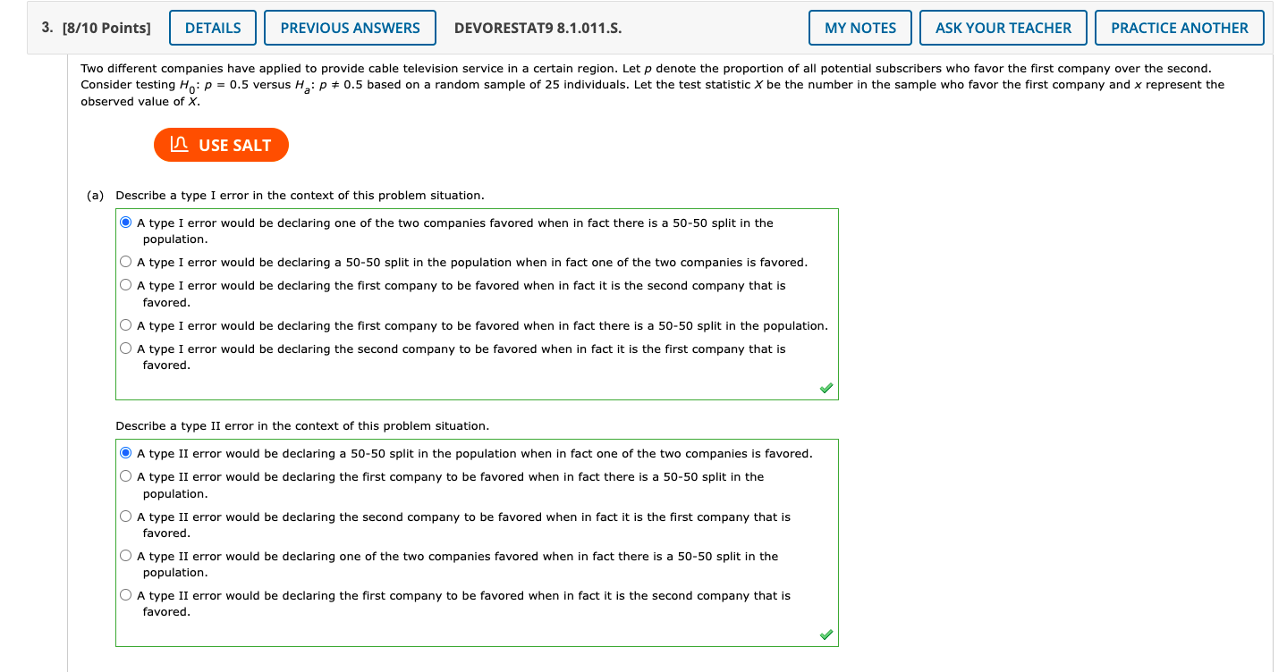 Solved 3. [8/10 Points) DETAILS PREVIOUS ANSWERS DEVORESTAT9 | Chegg.com