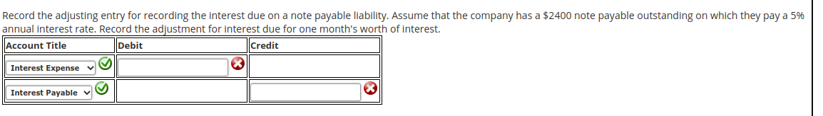 Solved Record the adjusting entry for recording the interest | Chegg.com