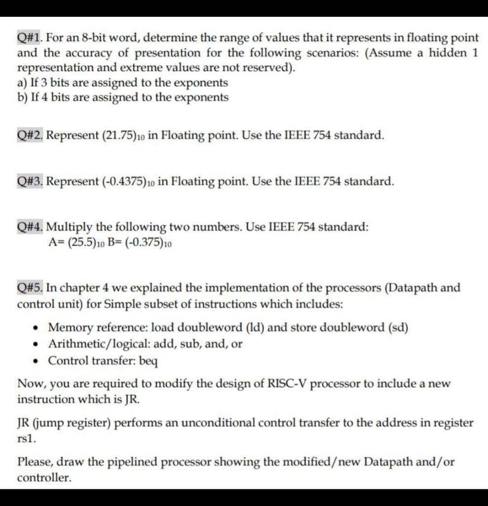 Solved Q#1. For an 8-bit word, determine the range of values | Chegg.com
