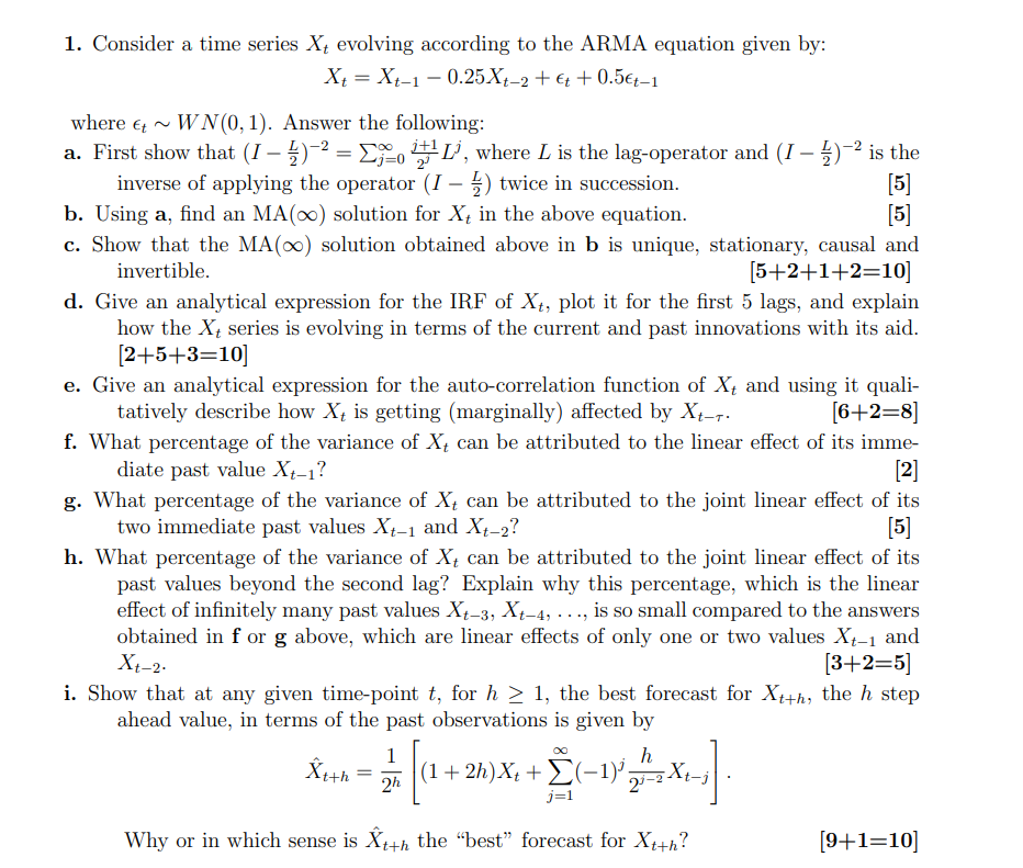 Solved Consider a time series X_(t) evolving according to | Chegg.com
