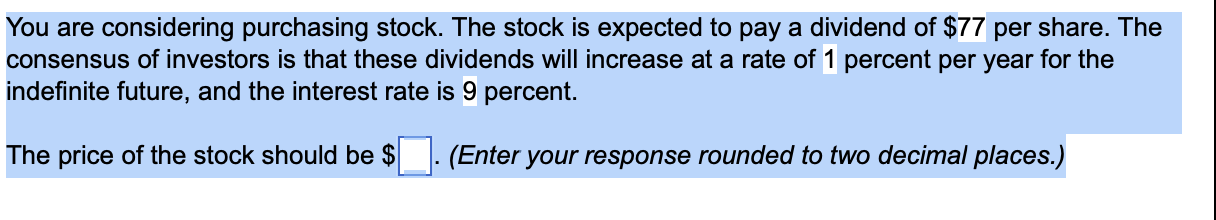 Solved You are considering purchasing stock. The stock is | Chegg.com