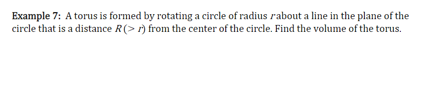 Solved Example 7: A torus is formed by rotating a circle of | Chegg.com