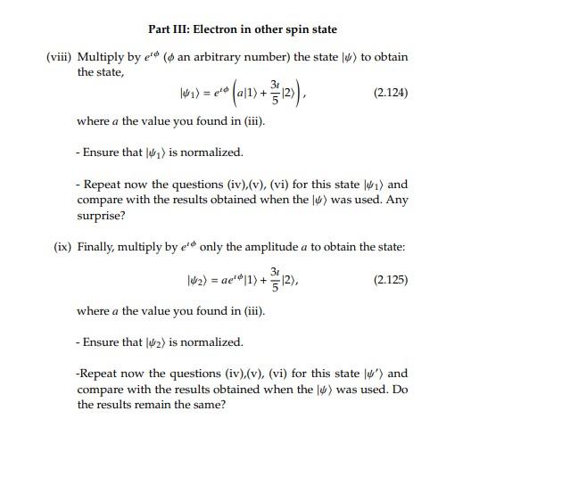 Solved Spin as a 2-dimensional matrix problem The focus here | Chegg.com