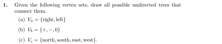 Solved Given the following vertex sets, draw all possible | Chegg.com