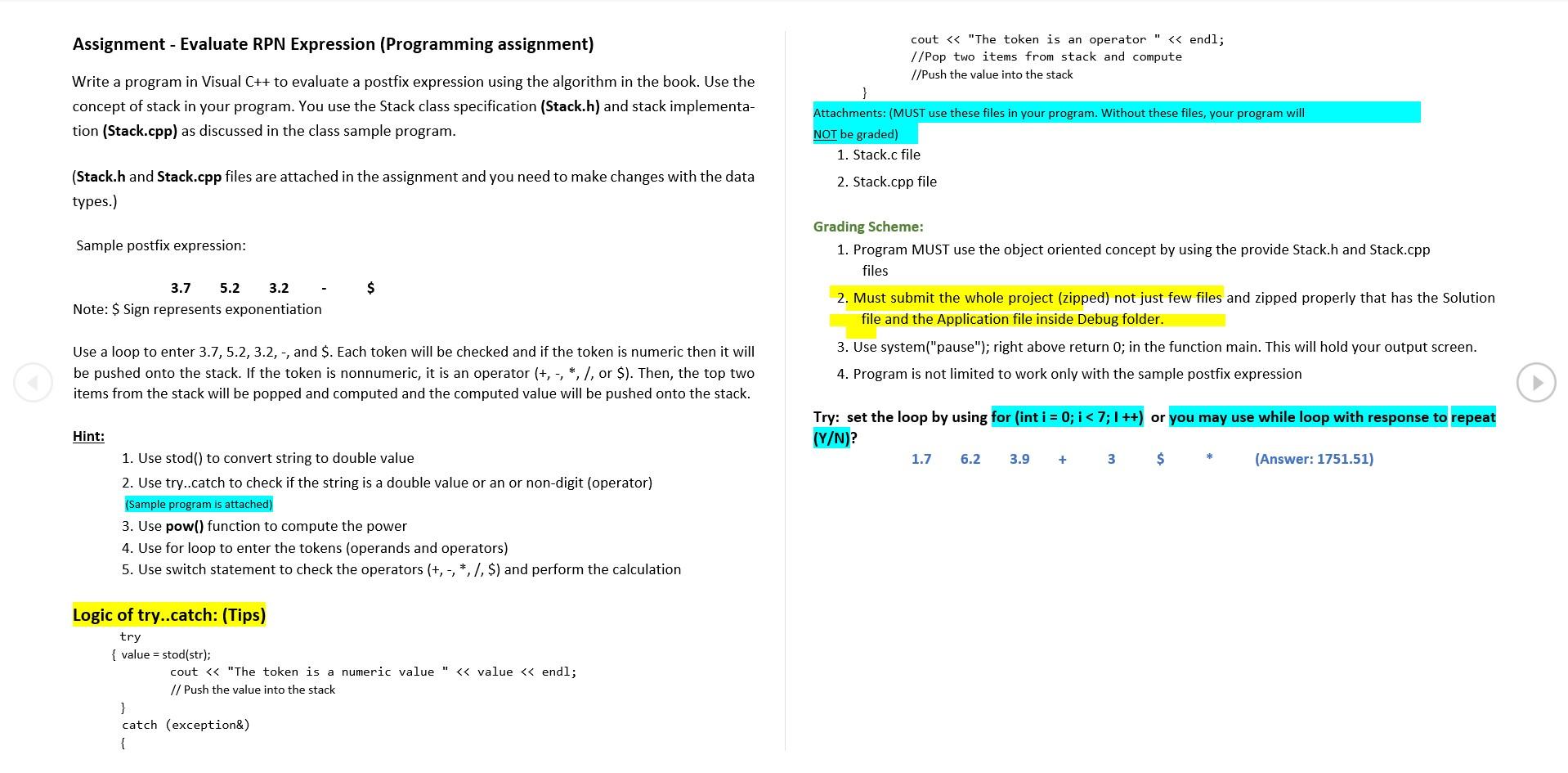 Solved Here is Stack.h and the stack.cpp as mentioned in | Chegg.com