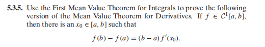 Solved 5.3.5. Use the First Mean Value Theorem for Integrals | Chegg.com