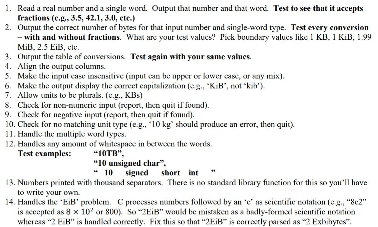 Solved 1. Read a real number and a single word. Output that | Chegg.com