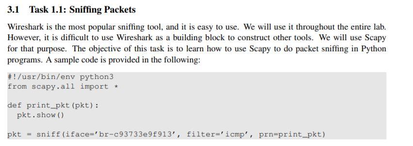 Solved screen image of sniff.py that captures TCP packet to | Chegg.com