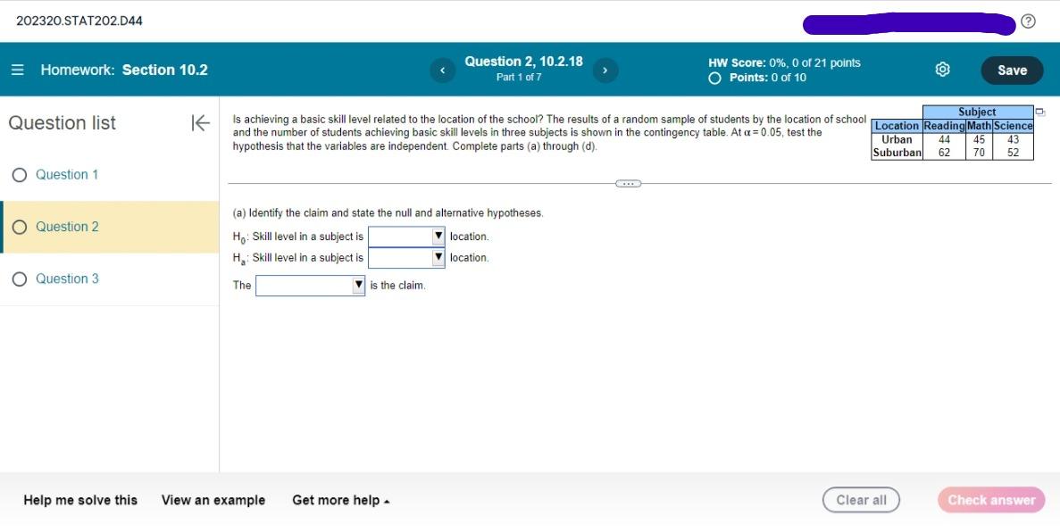 Solved Use the contingency table to the right to calculate | Chegg.com