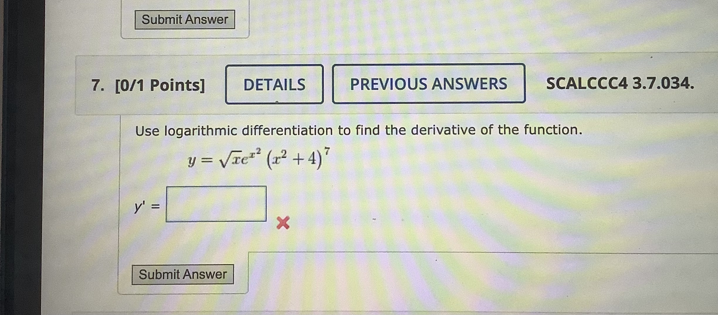Solved Use logarithmic differentiation to find the | Chegg.com