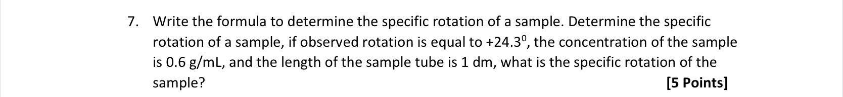 Solved 7. Write the formula to determine the specific | Chegg.com