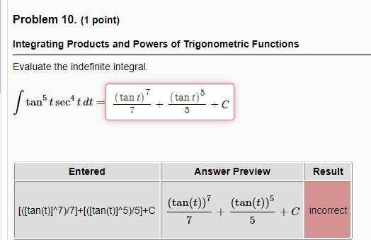 Solved Integrating Products and Powers of Trigonometric | Chegg.com