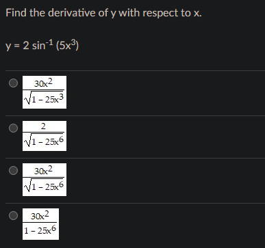 Solved Find the derivative of y ﻿with respect to | Chegg.com