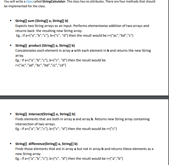 Solved You will write a class called String Calculator. The | Chegg.com
