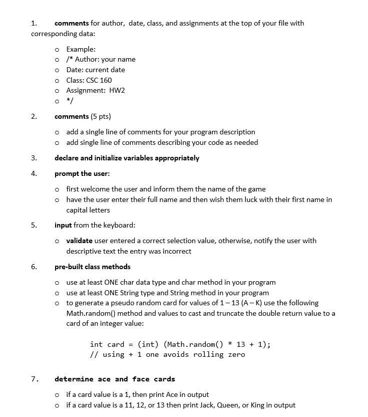 Solved HW4: for this homework, you will create a card | Chegg.com