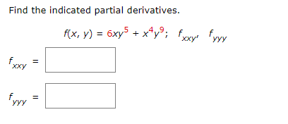 Solved Find the indicated partial derivatives. | Chegg.com