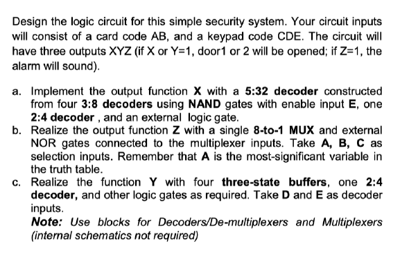 Solved Problem No-2 A simple security system for two doors | Chegg.com