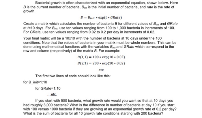 Solved Bacterial growth is often characterized with an | Chegg.com