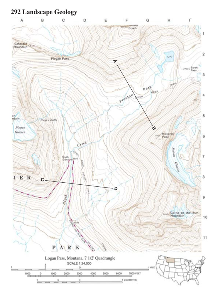 Solved 292 Landscape Geology Siyeh Catarac Mount Pagan Pass | Chegg.com