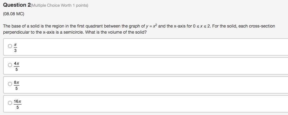 Solved Question 1 (Multiple Choice Worth 1 points) (08.08 | Chegg.com
