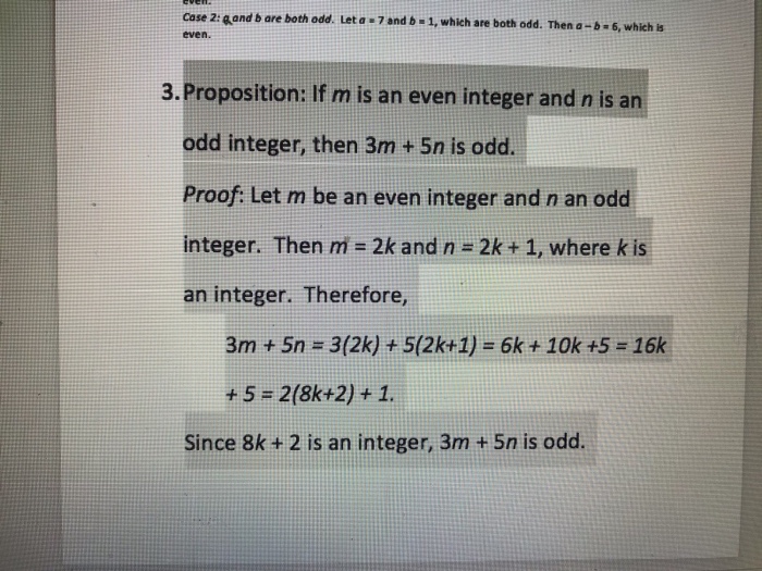Solved Case 2: qand b are both odd. Leta 7 and b 1, which | Chegg.com