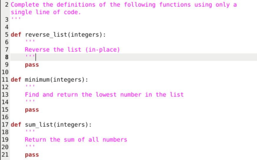 Solved 2 Complete the definitions of the following functions | Chegg.com