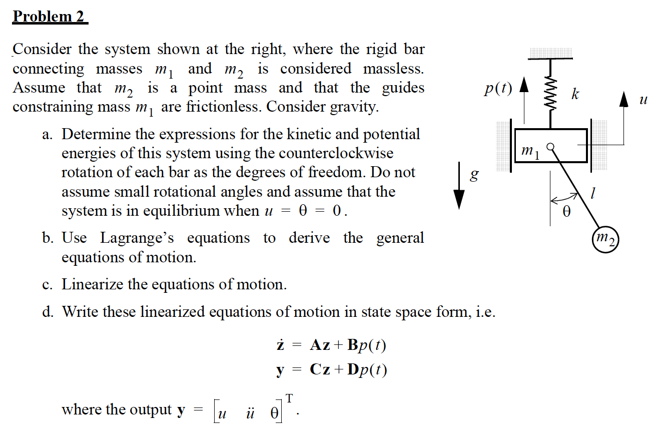 Solved Problem 2Consider the system shown at ﻿the right, | Chegg.com