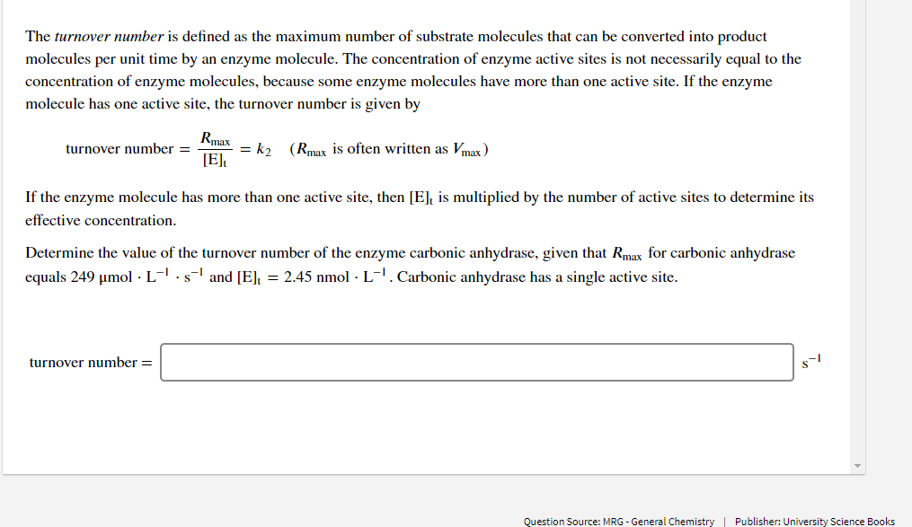 Solved The turnover number is defined as the maximum number | Chegg.com