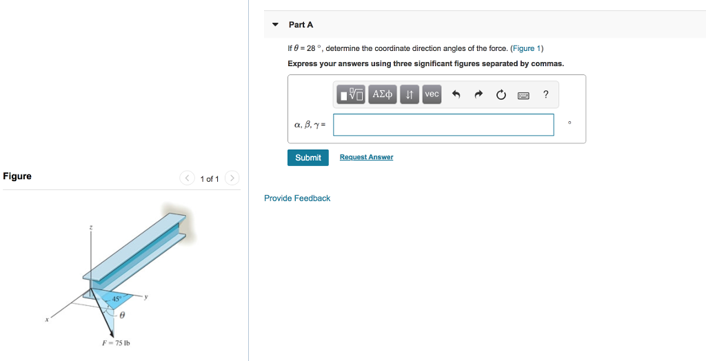Solved Part A 118 : 28 o, determine the coordinate direction | Chegg.com