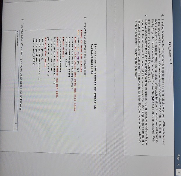 Solved Turtle Lab #3 Drawing Circles In this section of the | Chegg.com