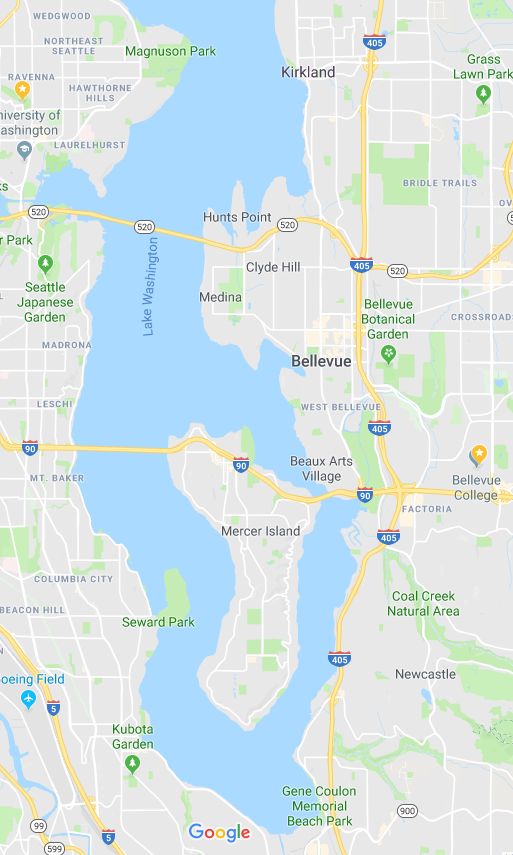 Solved Using this map of Lake Washington, which is the | Chegg.com