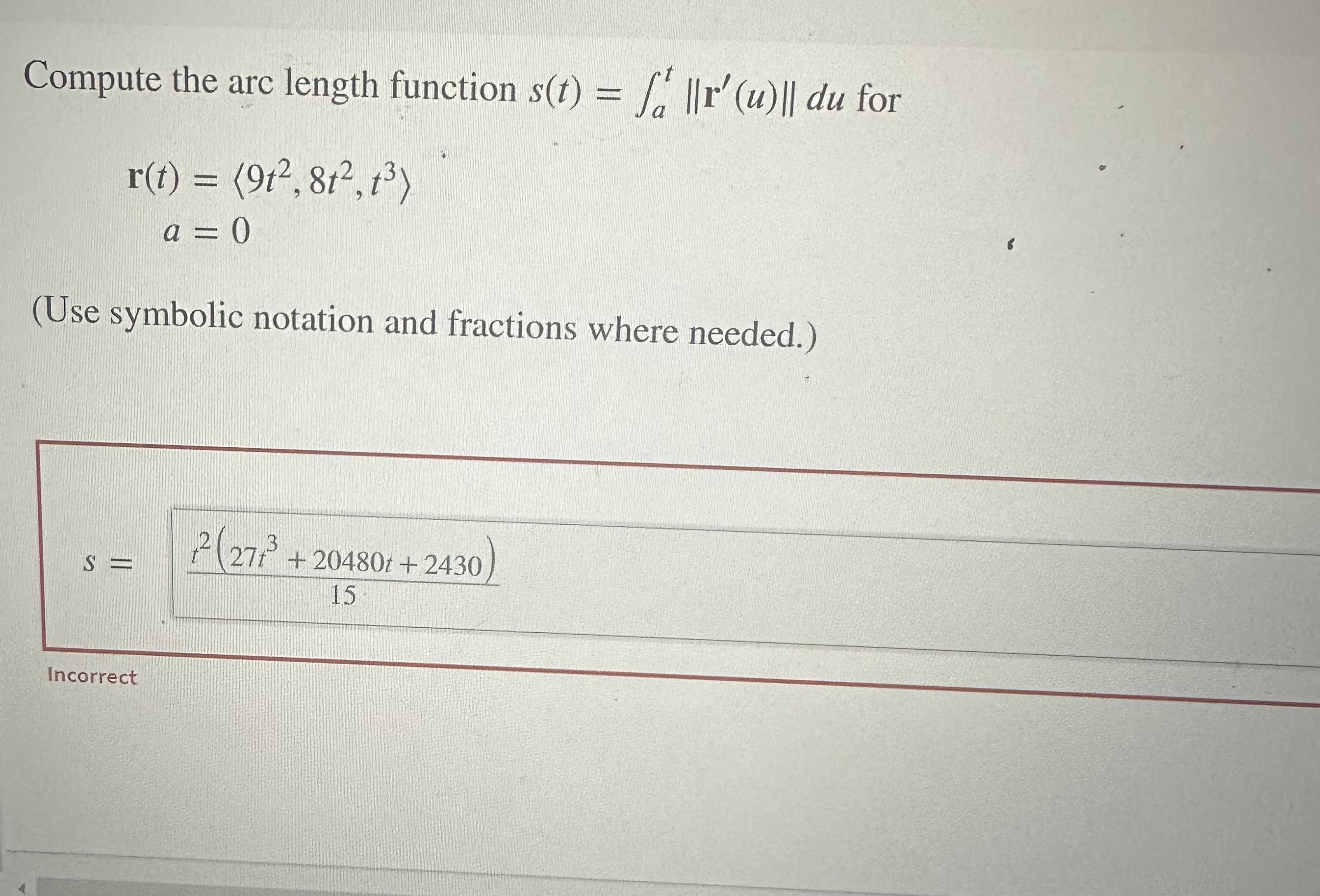 Solved Compute the arc length function s(t)=∫at∥r′(u)∥du for | Chegg.com