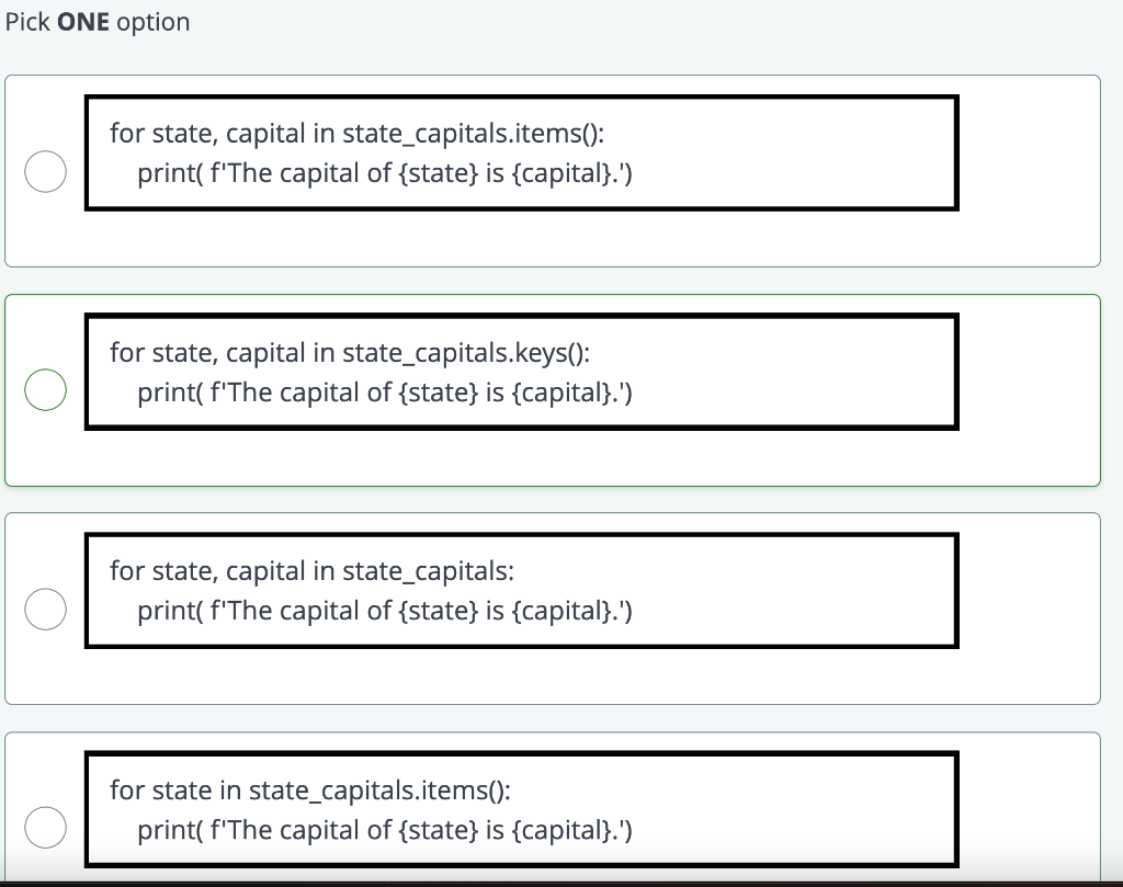 Solved Given the following Python Dictionary definition: | Chegg.com