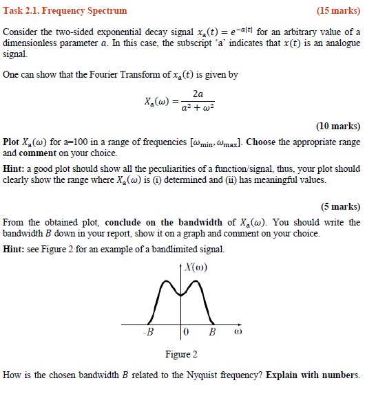 Consider the two-sided exponential decay signal | Chegg.com