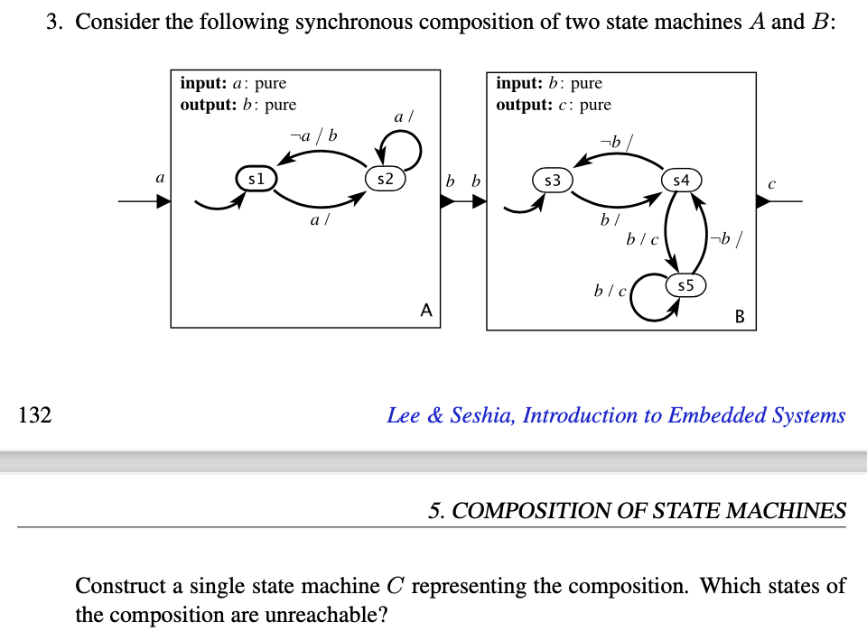Solved 3. Consider the following synchronous composition of | Chegg.com