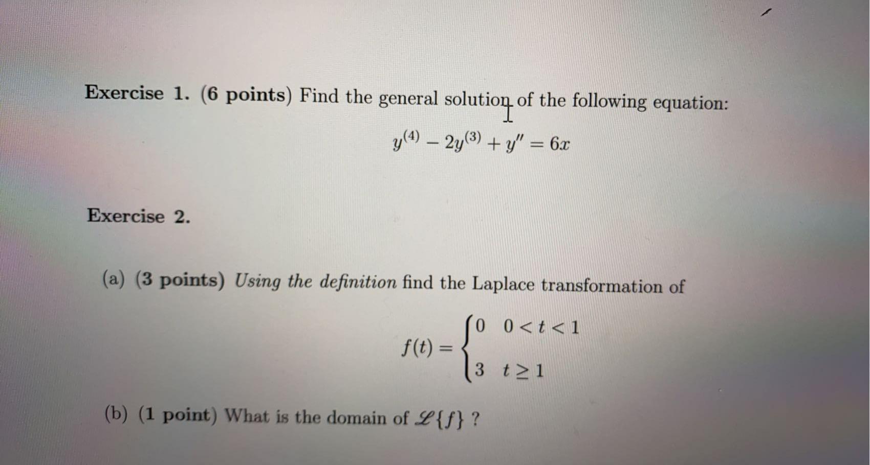 Solved Exercise 1. (6 points) Find the general solution of | Chegg.com