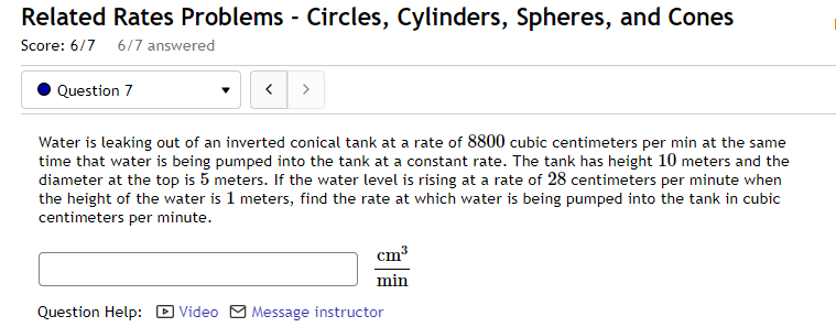 Solved Related Rates Problems - Circles, Cylinders, Spheres, | Chegg.com
