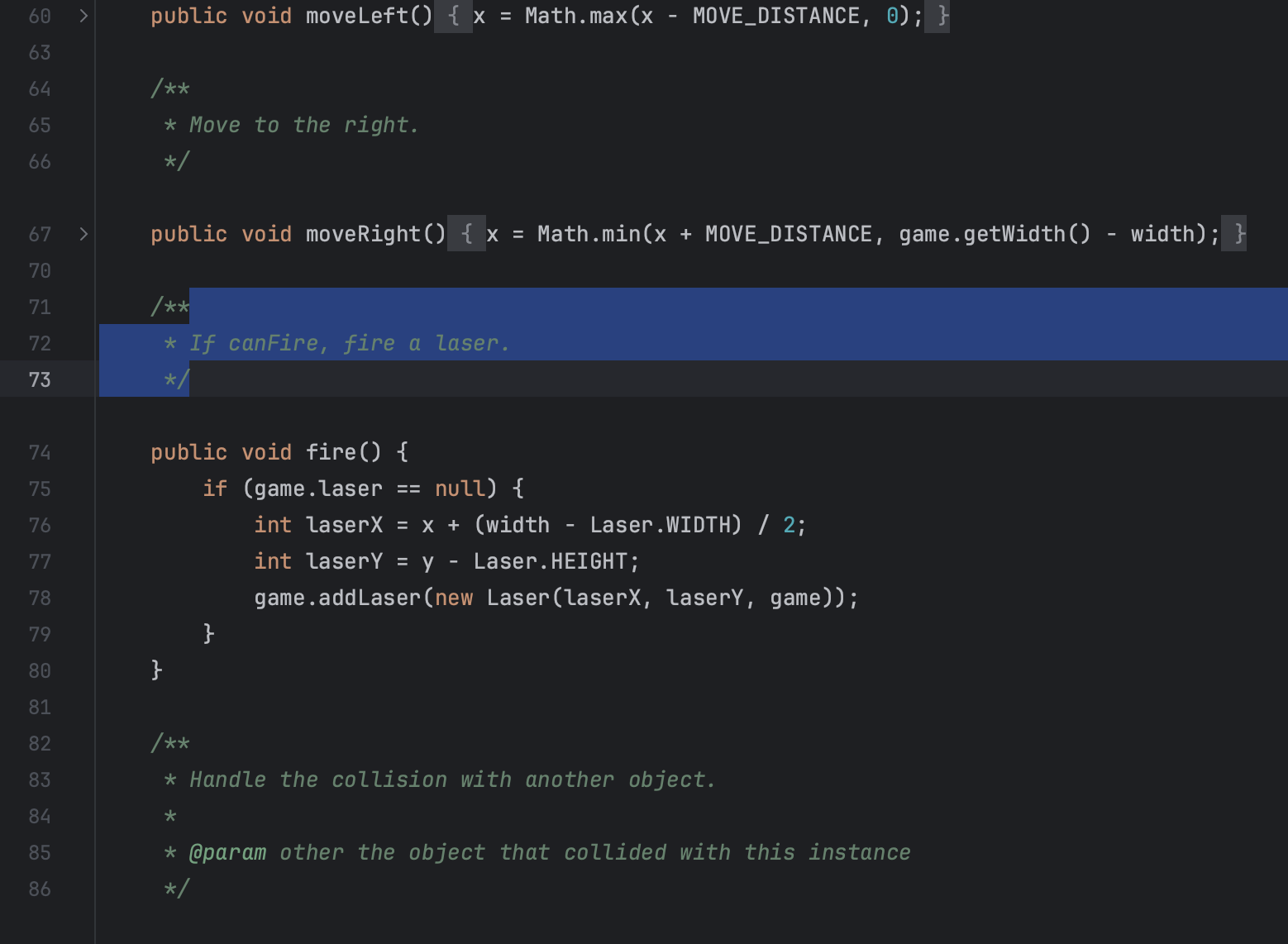 Solved QUESTION:The current space invaders game only allows | Chegg.com