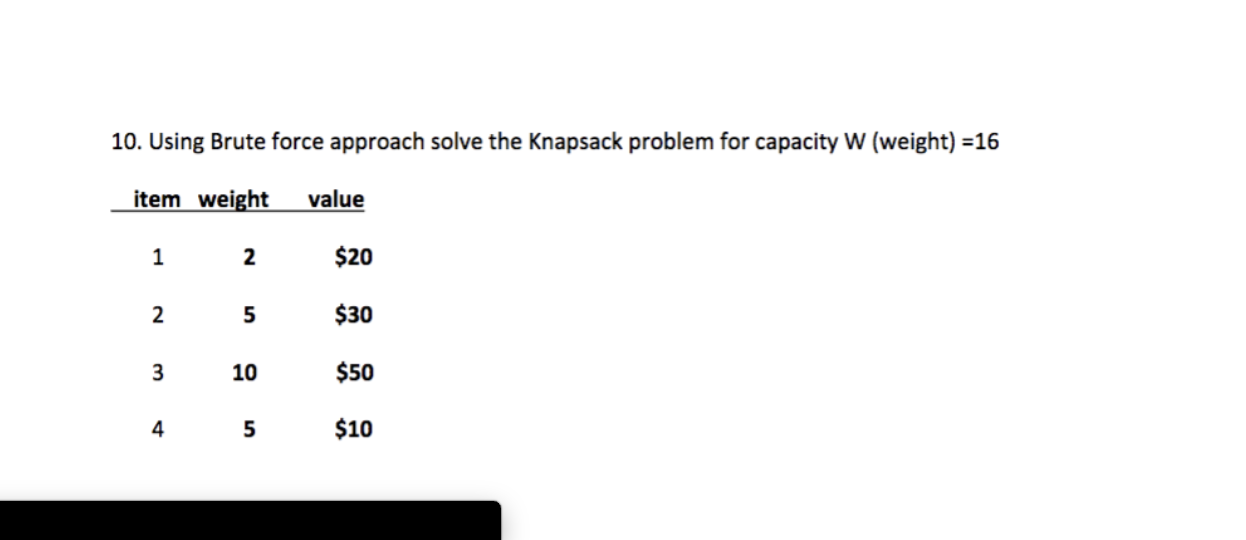 Solved 12. Do BFS for the following graph: 10. Using Brute | Chegg.com
