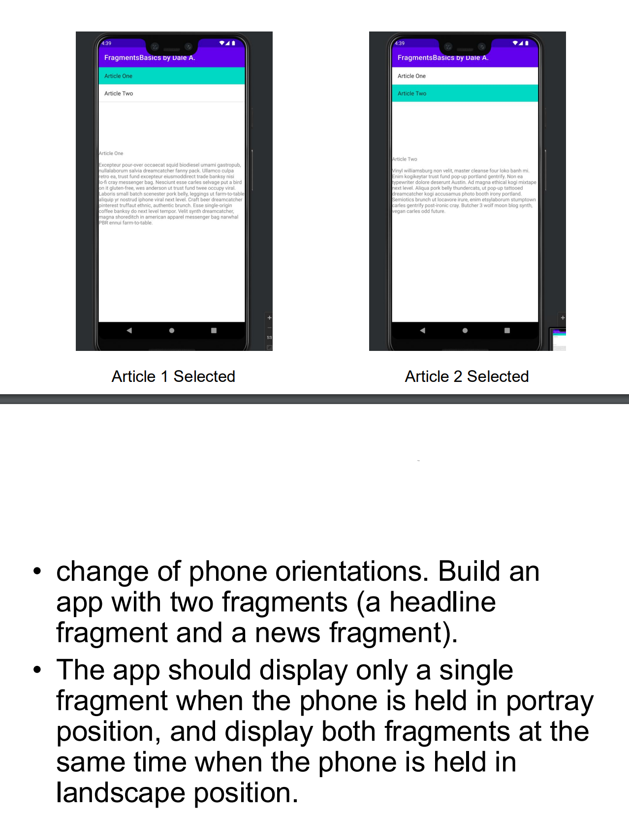 Solved Build this UI in android studio. Create two | Chegg.com