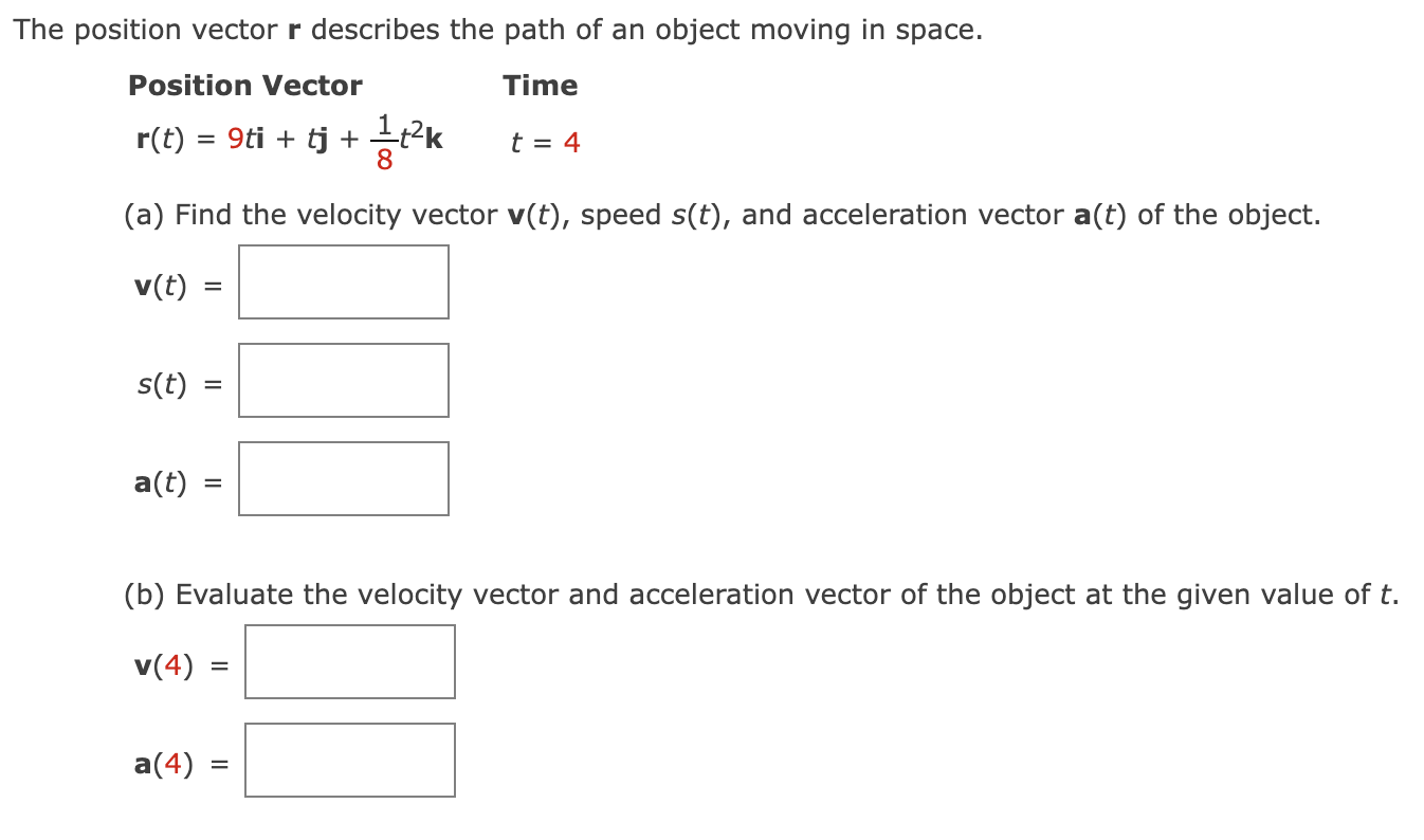 Solved The Position Vector R describes The Path Of An