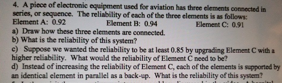 Solved 4. A piece of electronic equipment used for aviation | Chegg.com