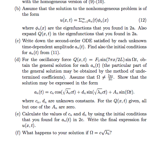 Solved 2. Inhomogeneous Wave Equation The vertical | Chegg.com
