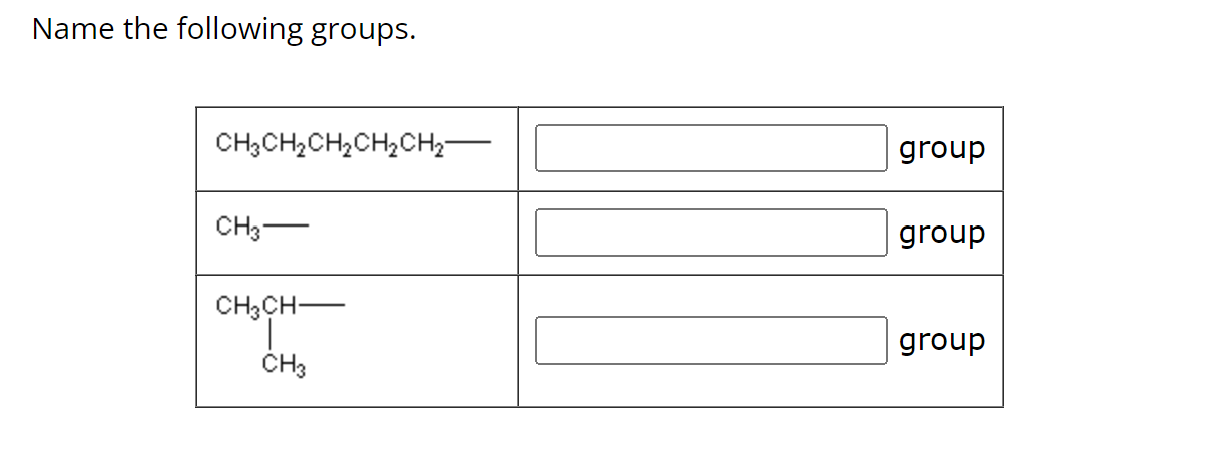 Solved Name the following groups. | Chegg.com