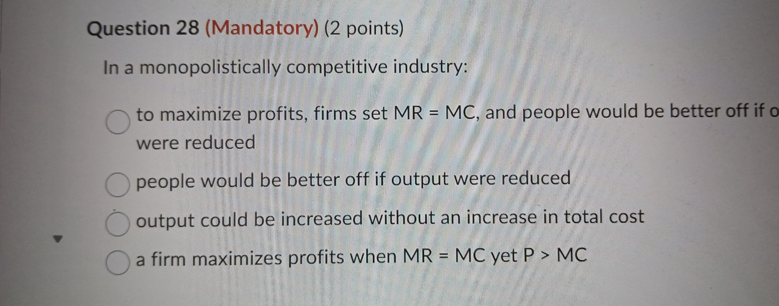 Solved Question 28 (Mandatory) (2 points)In a | Chegg.com Solved Question 28 (Mandatory) (2 points)In a | Chegg.com