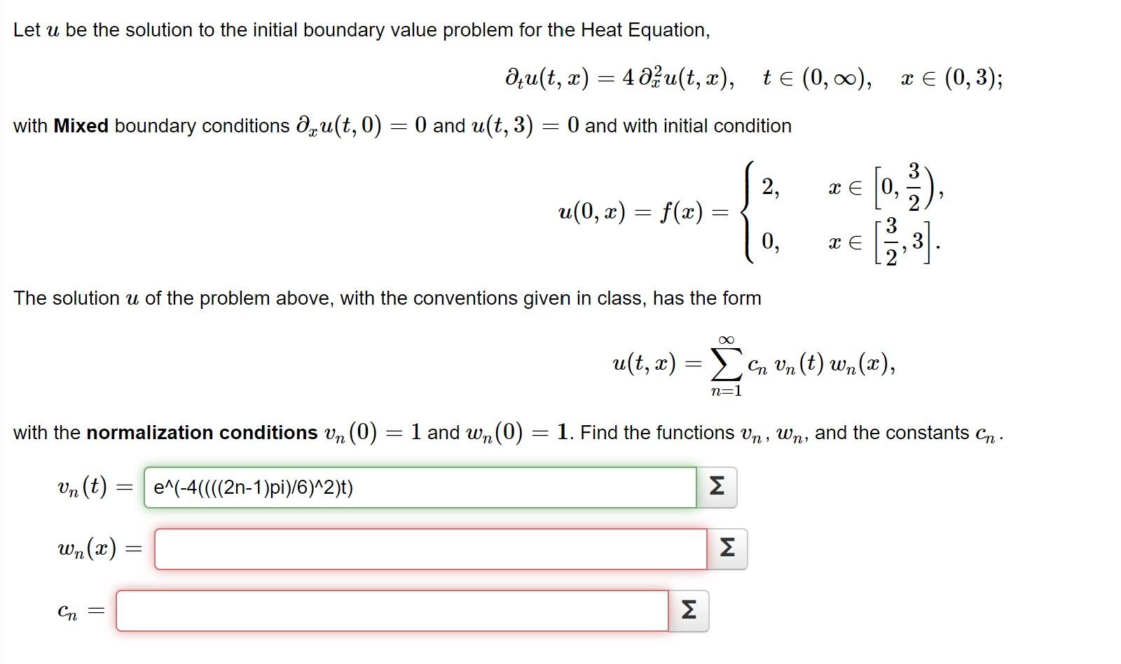 Solved Let U Be The Solution To The Initial Boundary Value