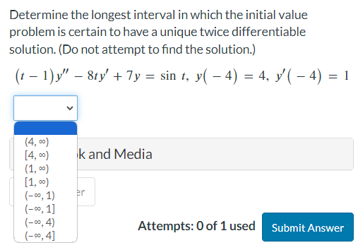Solved Determine the longest interval in which the initial | Chegg.com