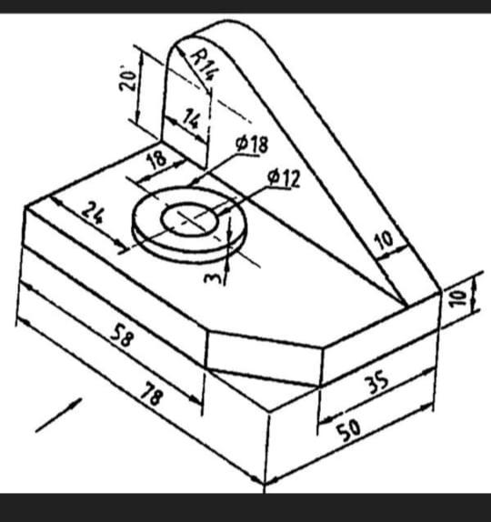 Solved Draw the front, top and side view | Chegg.com