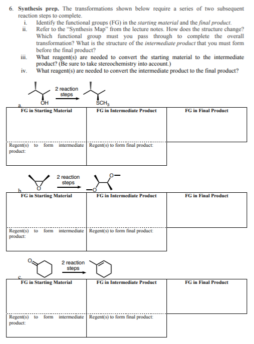 Solved 6. Synthesis prep. The transformations shown below | Chegg.com